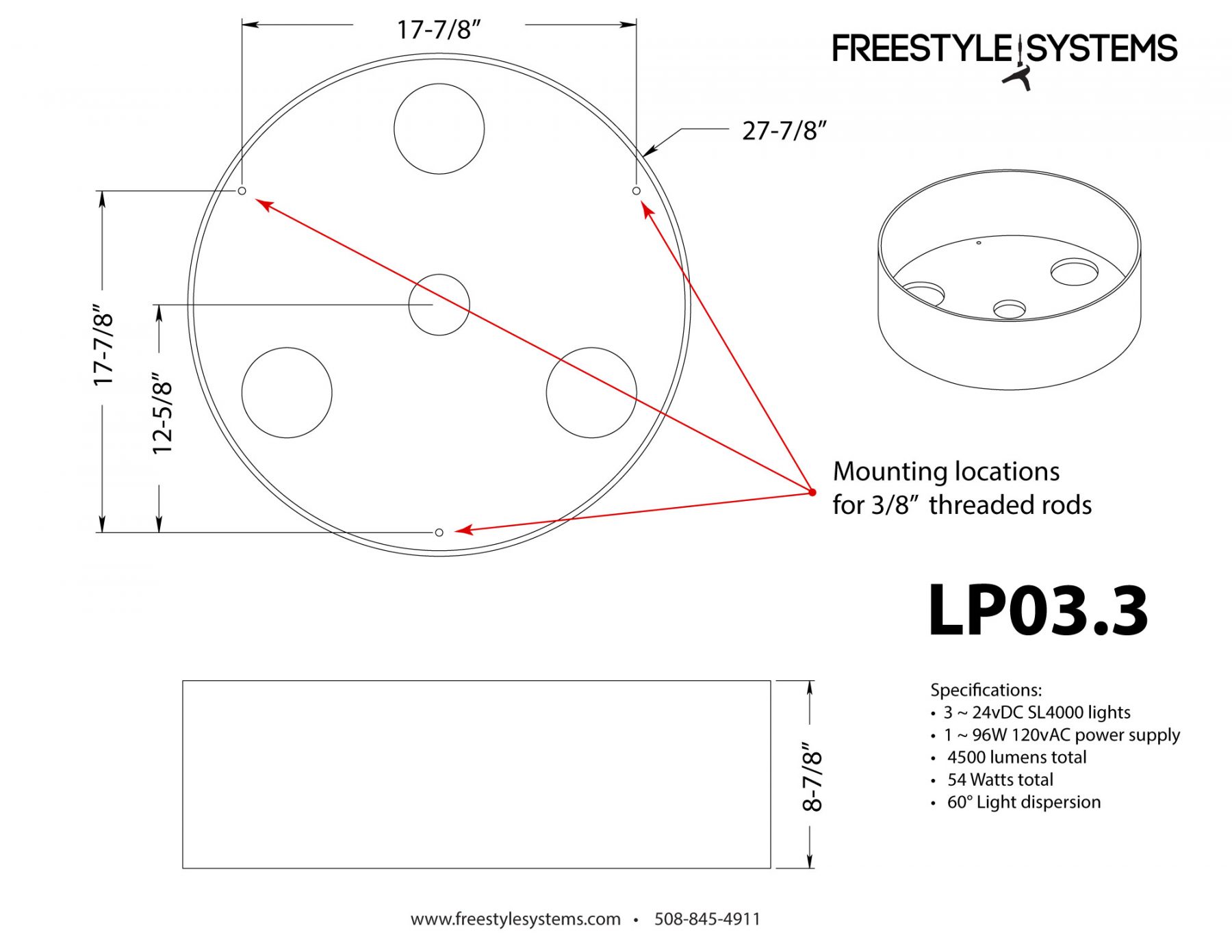 LP03 – Round Light Platform - Freestyle Systems