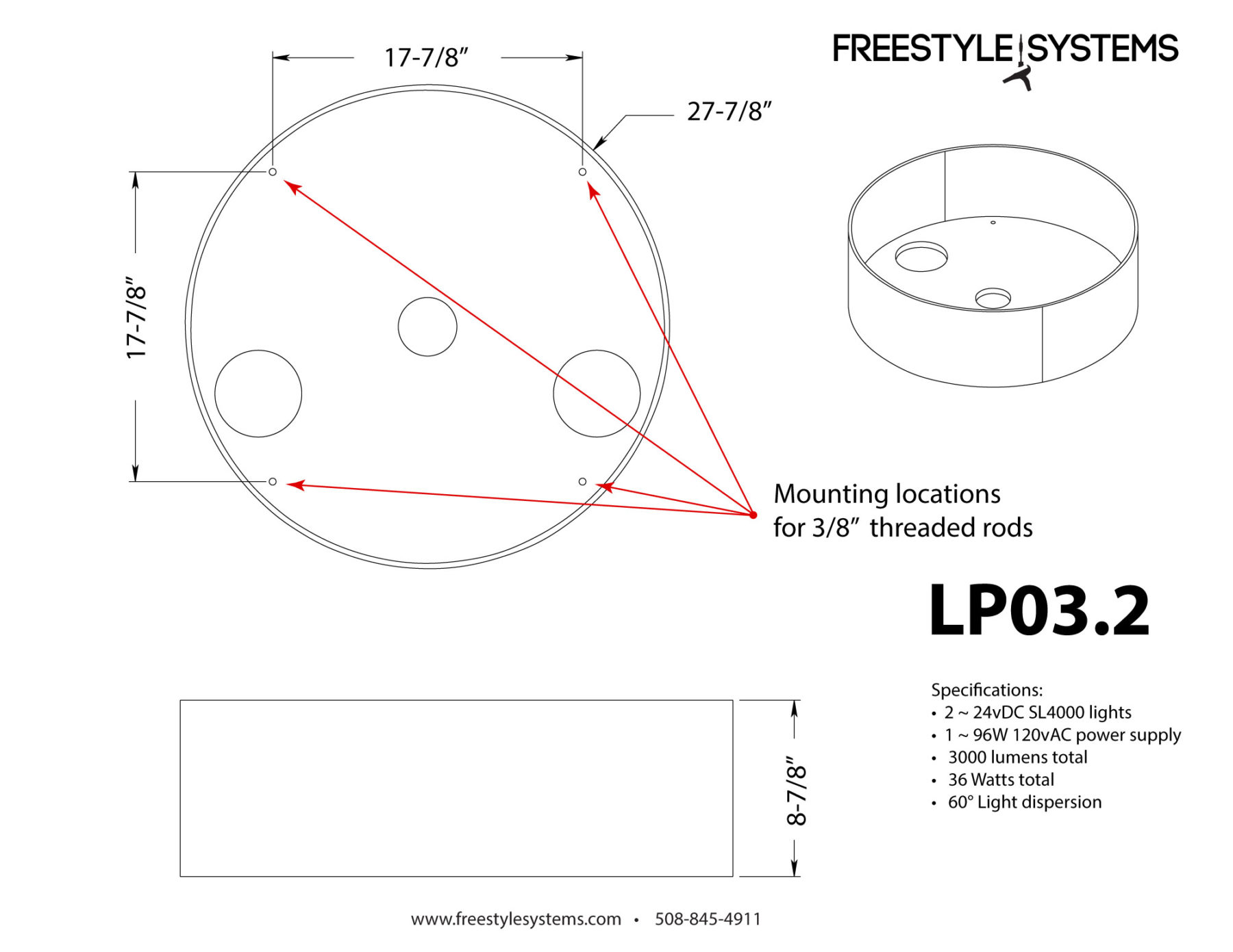 LP03 – Round Light Platform - Freestyle Systems